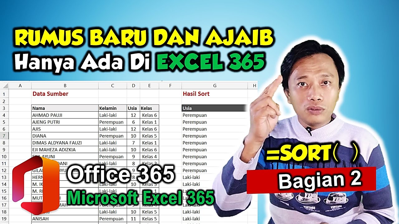 🔴TIPS EXCEL || Rumus Excel 365, Rumus SORT - YouTube