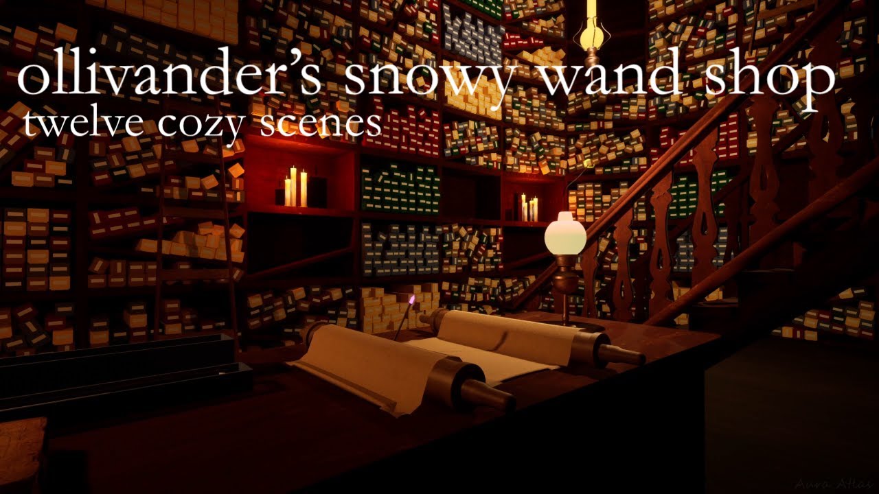 Ollivander's Cozy Snowy Wand Shop | Floating Lamp, Wands and Forever ...