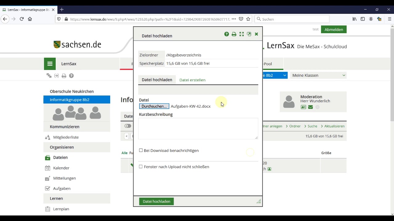 LernSax-Tutorial - Datei vom Filesystem hochladen - YouTube