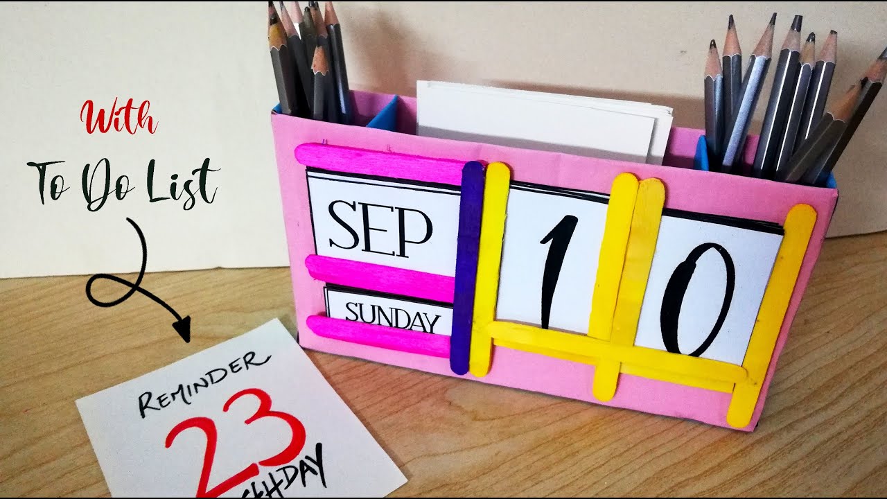 How To Make New Year 2025 Desk Calendar | DIY Desk Calendar | DIY Pen ...