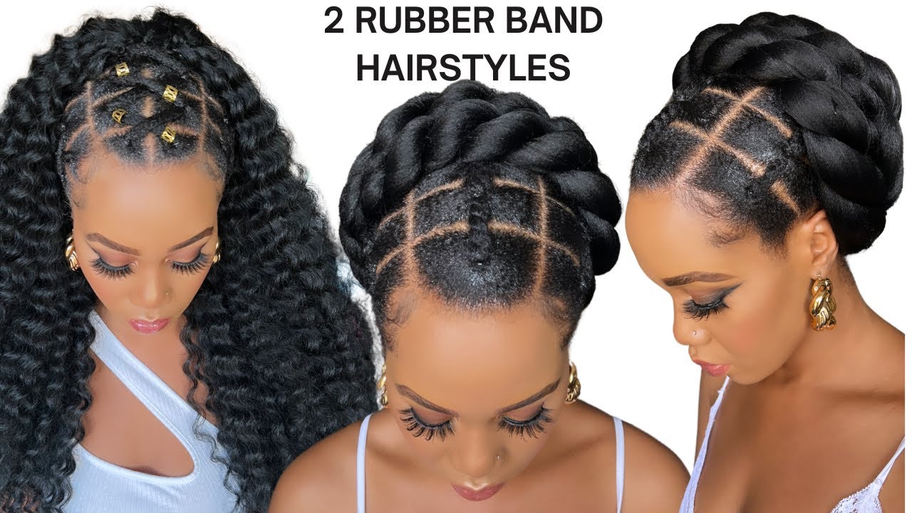 🔥2 QUICK & EASY RUBBER BAND HAIRSTYLES ON NATURAL HAIR / TUTORIALS ...