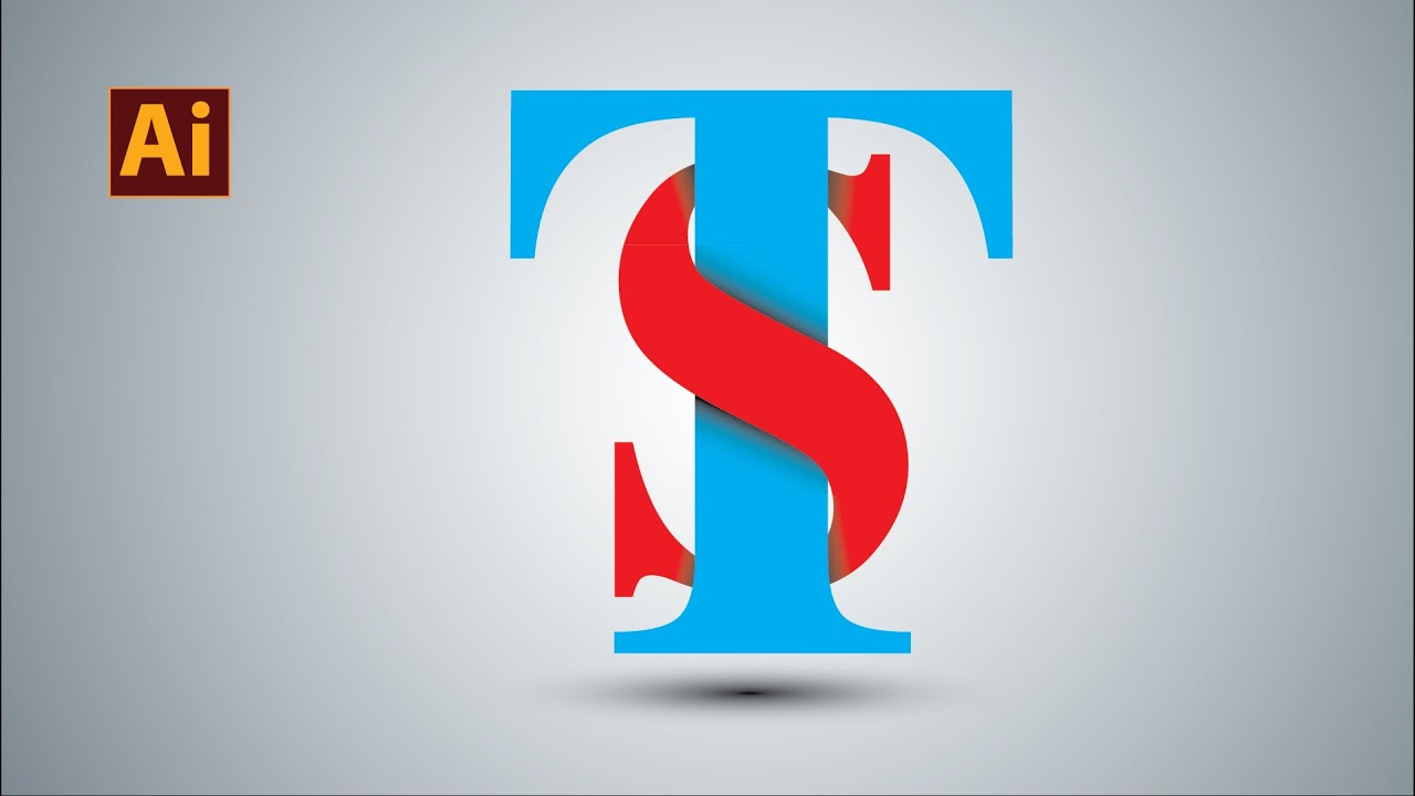T S logo design | illustrator logo design tutorial | adobe illustrator cc tutorial | Jakir ...
