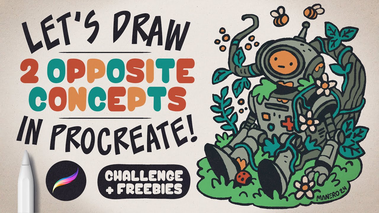 Let's Draw 2 Opposite Concepts Together | Art Challenge + Procreate ...