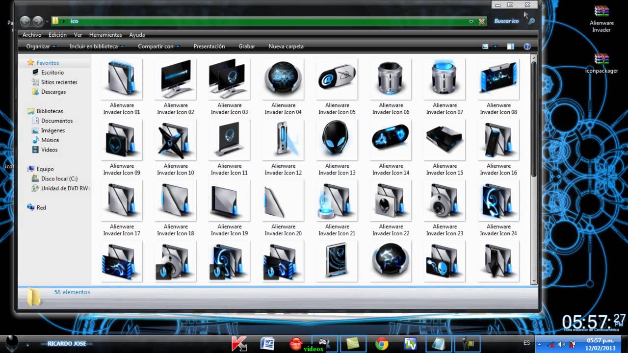 como instalar iconos de alienware - YouTube