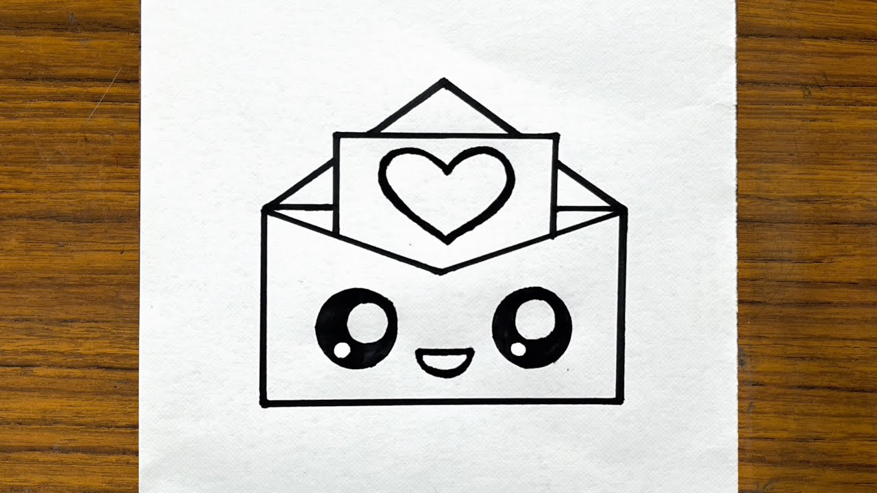 HOW TO DRAW A CUTE LOVE ENVELOPE || EASYV DRAWING IDEAS FOR KIDS ...