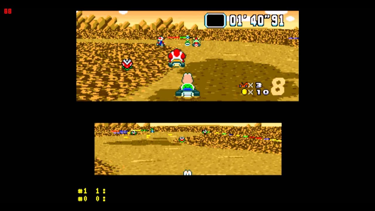 Super Mario Kart green turtle shell hack - YouTube