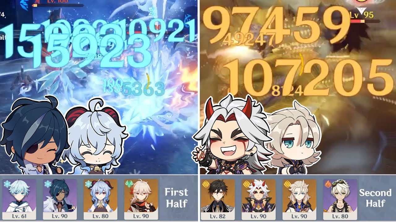 (Almost Mono) Cryo Kaeya/C0 Ganyu and C0 Itto Mono Geo | Genshin Impact ...