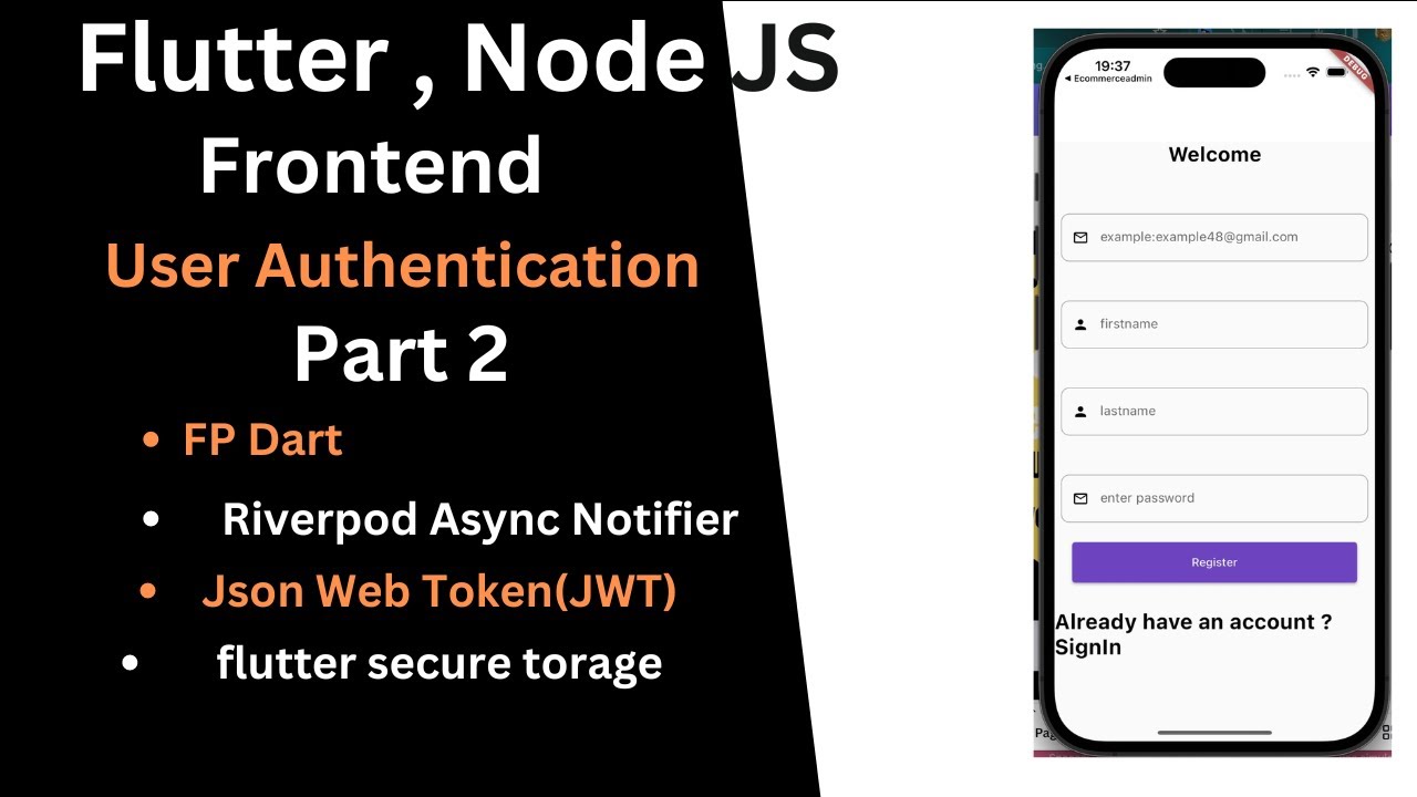 Flutter Login And Register With Node Js Restful Api Developing And