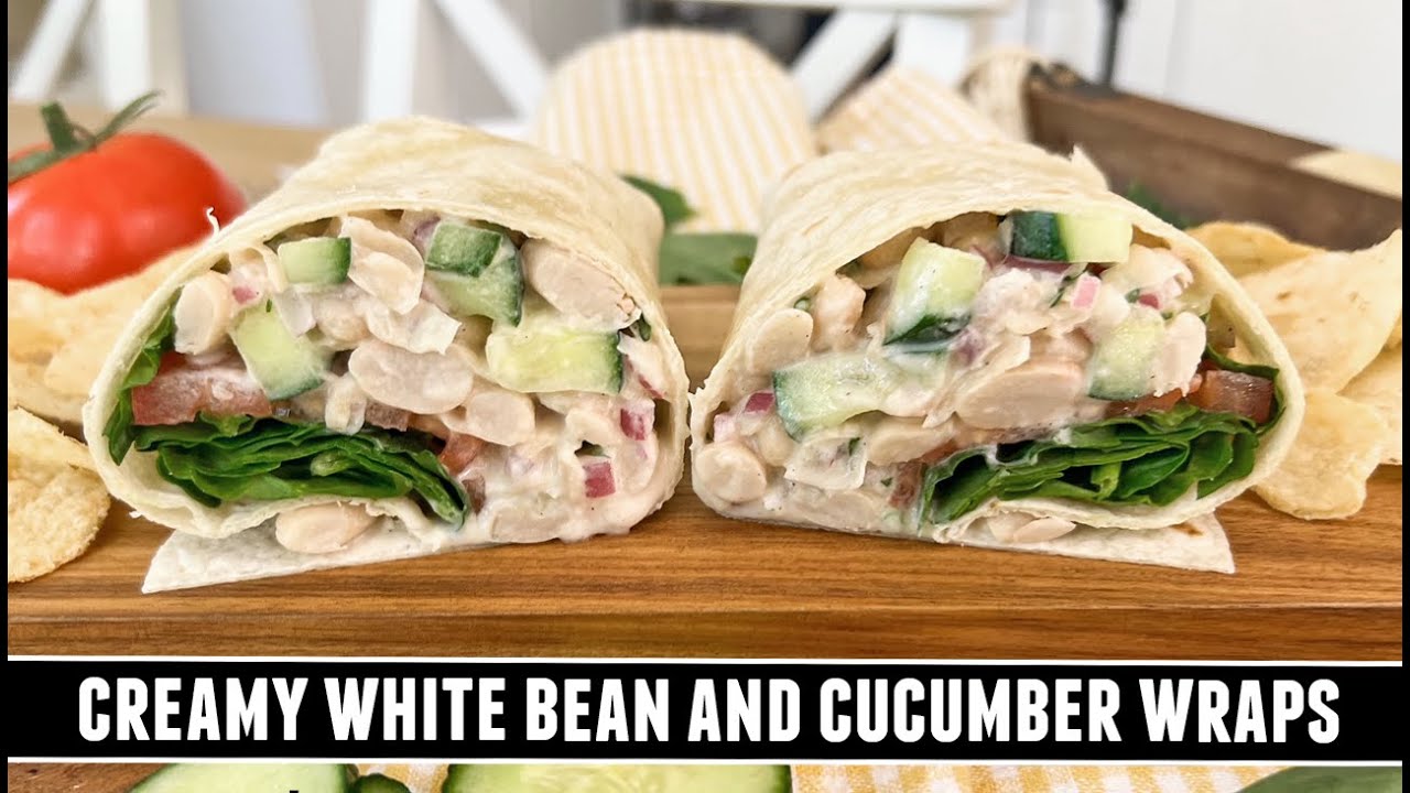 HEALTHY White Bean & Cucumber Wraps | Delicious 10 Minute Recipe - YouTube