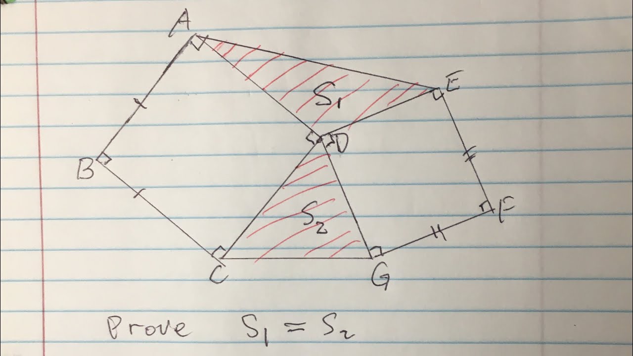 Prove areas of two triangles are the same - YouTube