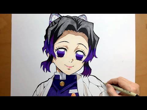 How to draw Shinobu Kocho from Demon Slayer | Shinobu Kocho | draw ...