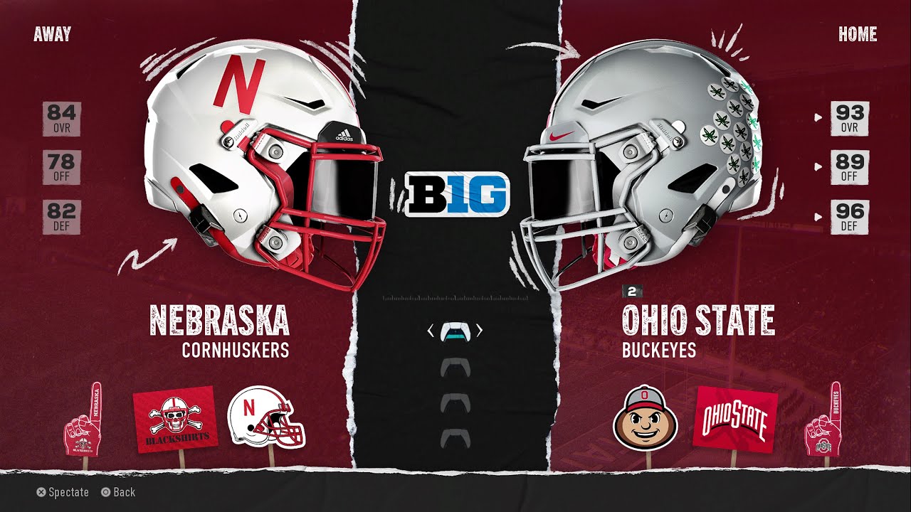 Nebraska vs Ohio State Week 9 2024 Season - College football 25 - YouTube
