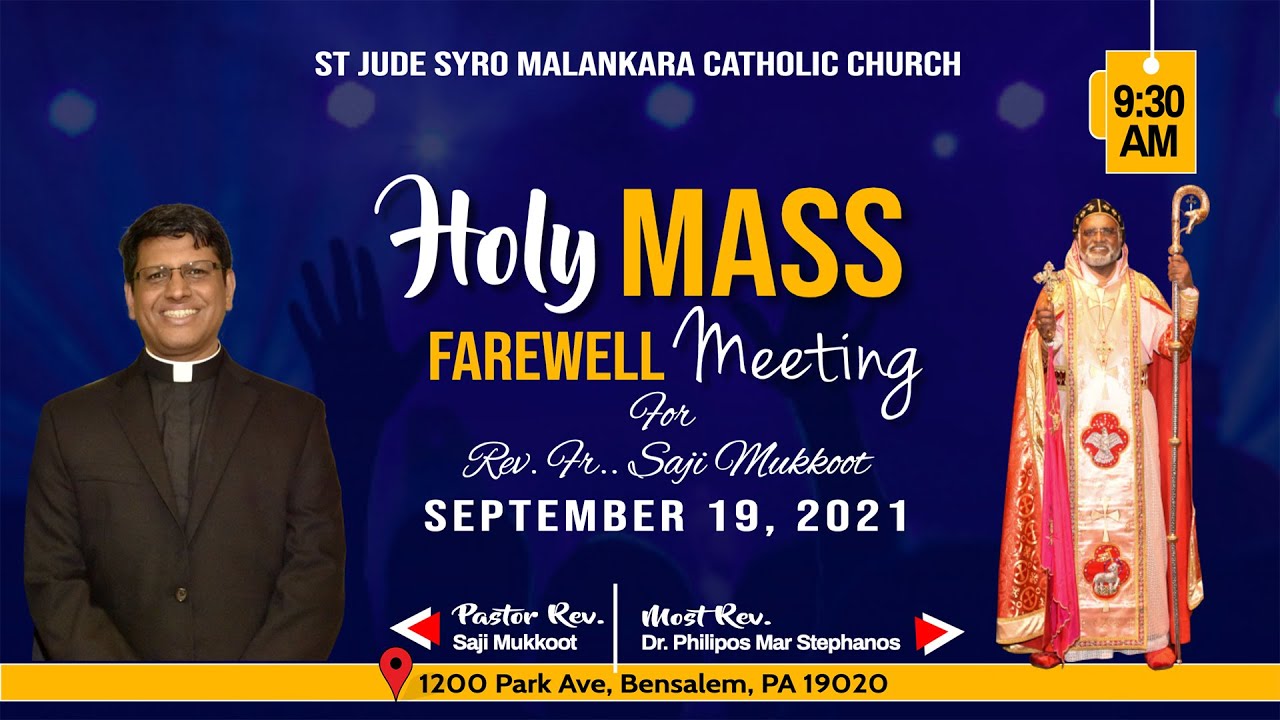 LIVE | Holy Mass & Farewell meeting for Rev. Fr. Saji Mukkoot - YouTube