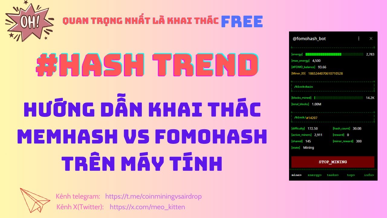 Hướng dẫn khai thác Memhash vs Fomohash trên máy tính - YouTube