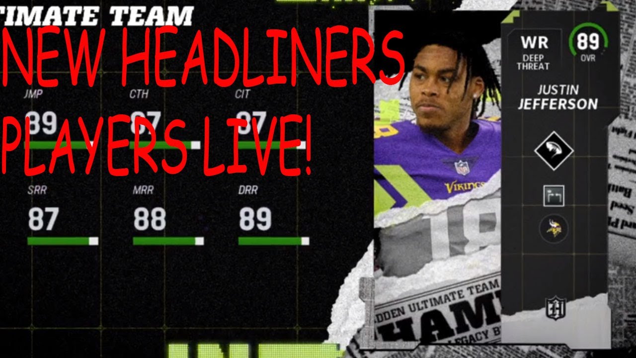 NEW 88 SPEED JUSTIN JEFFERSON! HEADLINERS PART 2 LIVE! MADDEN 23 ...