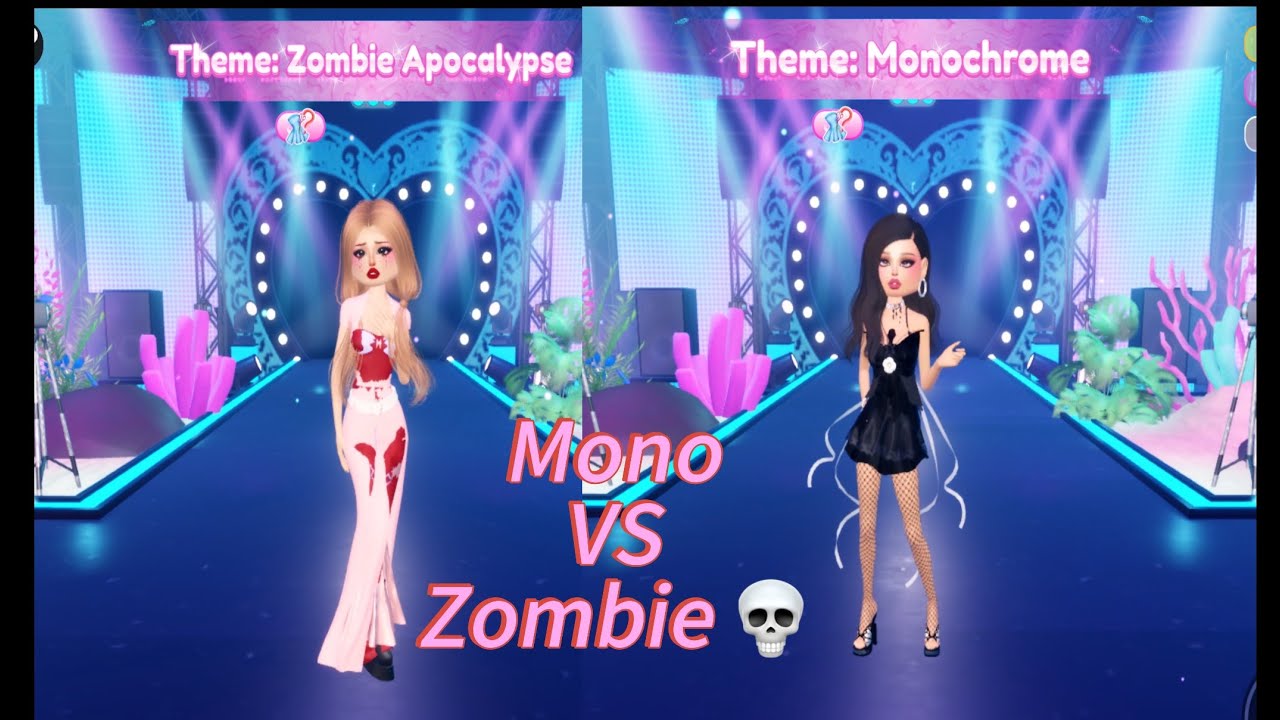 DTI Style Showdown: Monochrome vs Zombie Apocalypse 👗🧟‍♀️🔥#roblox #dti ...