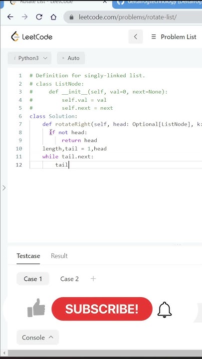 leetcode question 61|Rotate List implementation using python|#python #shorts #ytshorts #leetcode ...