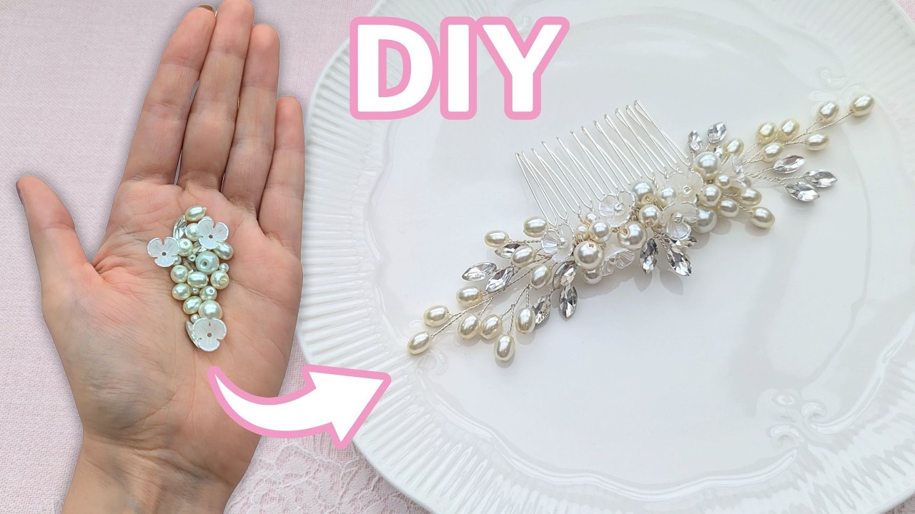 How to Make a Vintage Style Bridal Hair Accessory | Hair Comb Tutorial ...