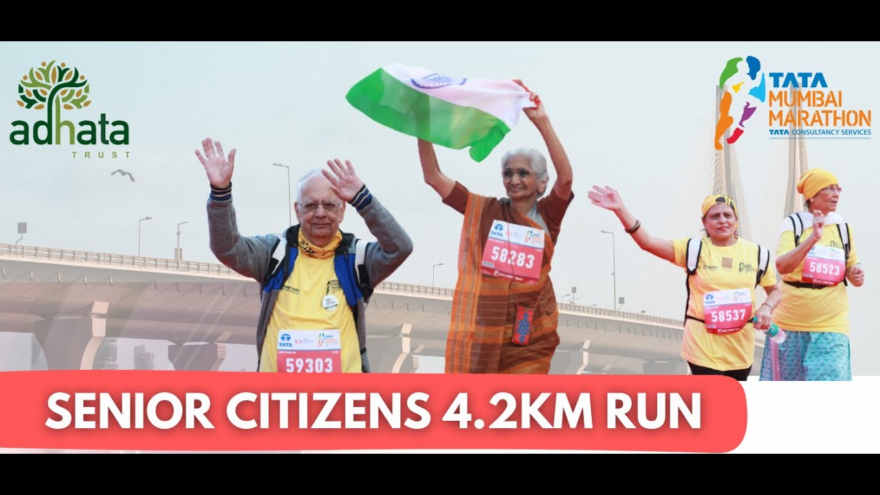 Adhata Trust "Senior Citizen's Run" at Tata mumbai marathon 2024 # ...