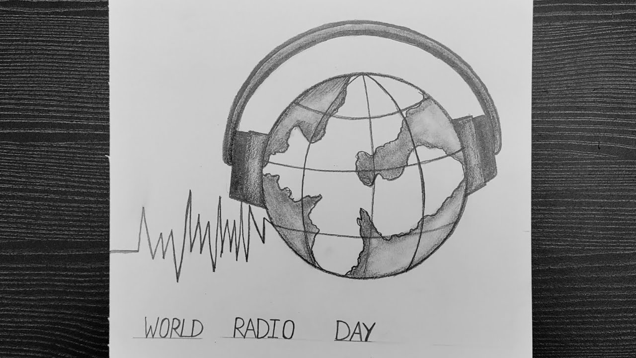 How To Draw World Radio Day Drawing // World Radio Day Drawing // Step ...