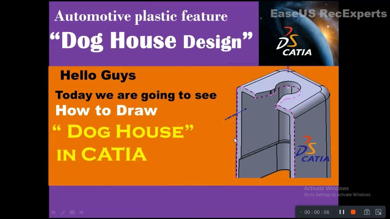 Dog House WITH CORING design in catia | plastic feature #POWERCOPY design in catia | - YouTube