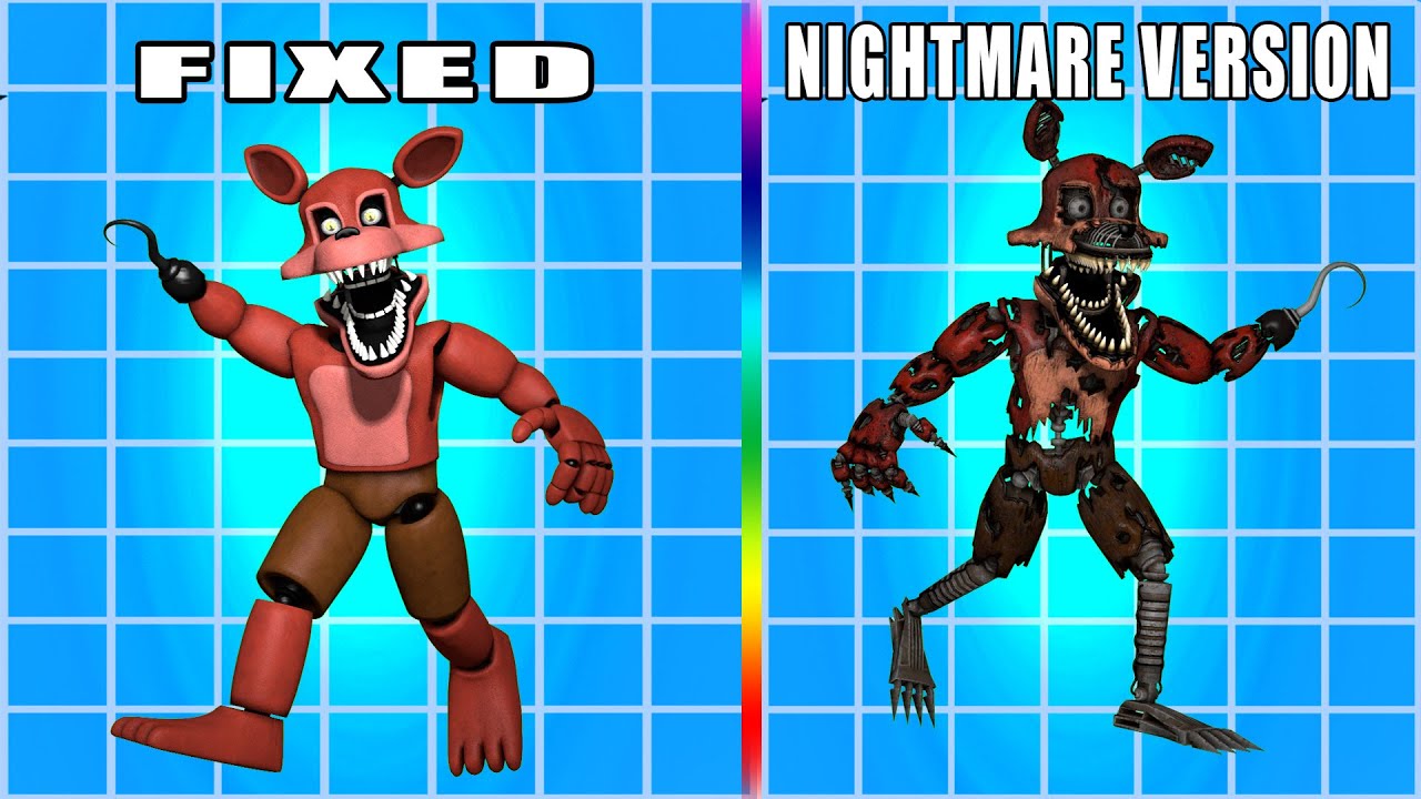 Fixed VS. Broken NIGHTMARE FNAF 4 Animatronics [SFM FNAF] - YouTube