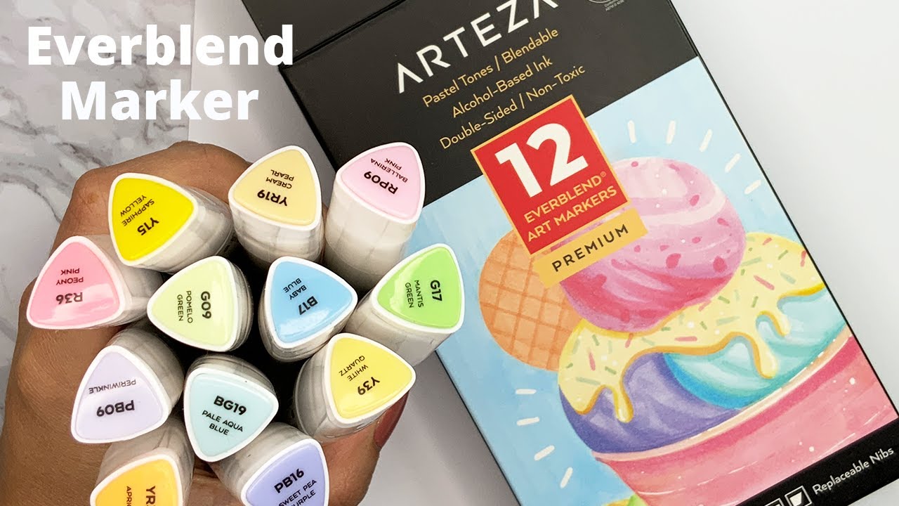 Arteza Everblend Art Markers - pastel set - YouTube