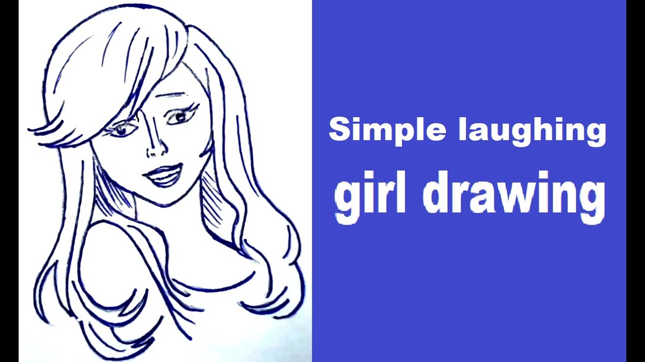 Simple laughing girl drawing #ArtByHeart #EasyGirlLaughingDrawing - YouTube