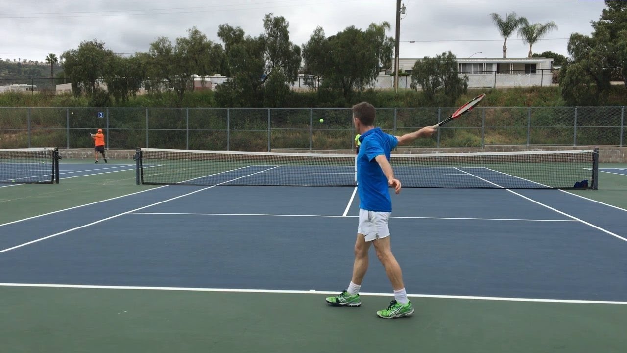 Tennis forehand and one-handed topspin backhand practice - YouTube