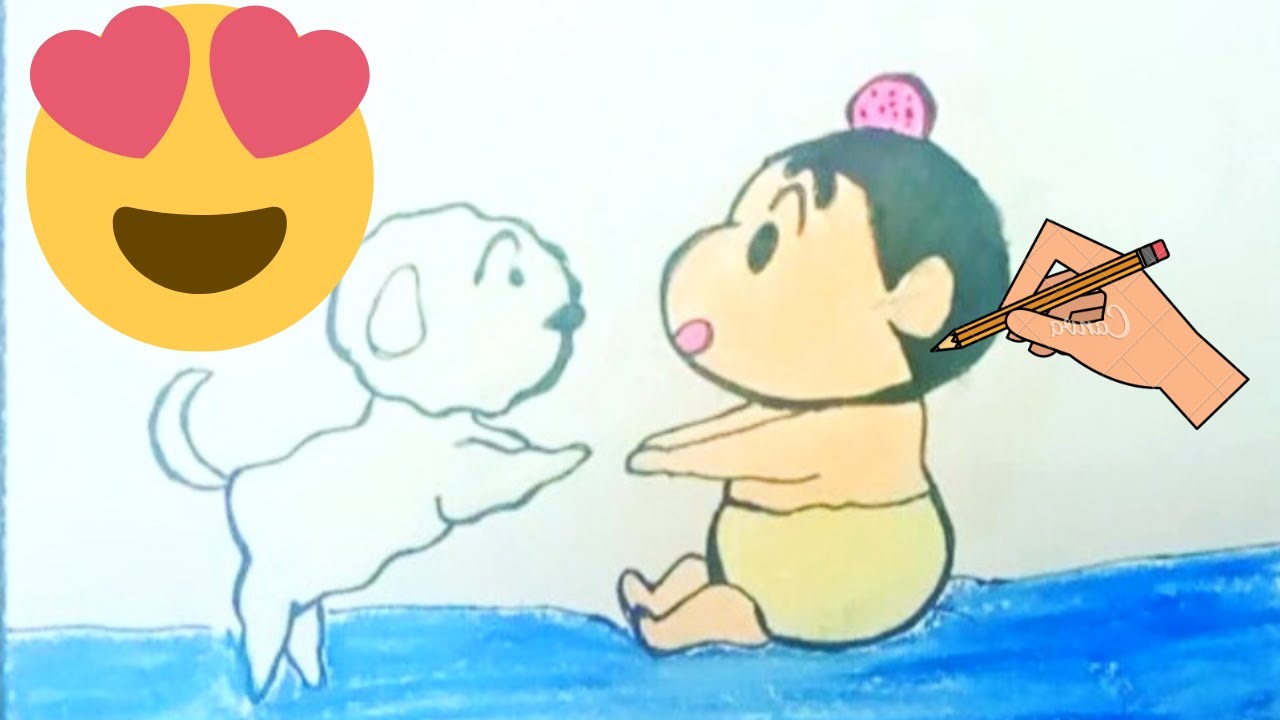 How to draw shinchan | baby shinchan step by step - YouTube