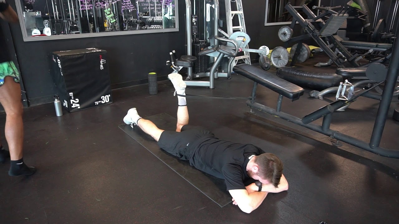 Banded hip external and internal rotation - YouTube