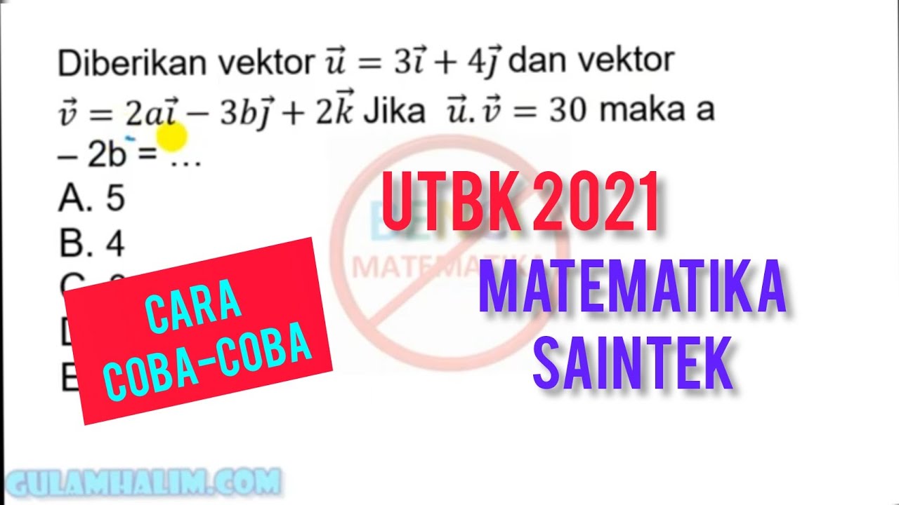 Matematika Saintek Vektor UTBK 2021 no 2 - YouTube