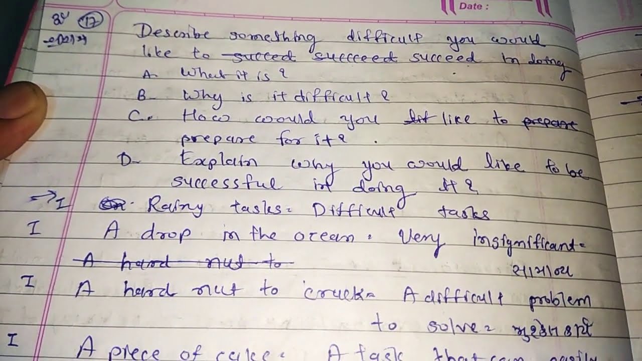 Describe something difficult you would like to succeed in doing - YouTube