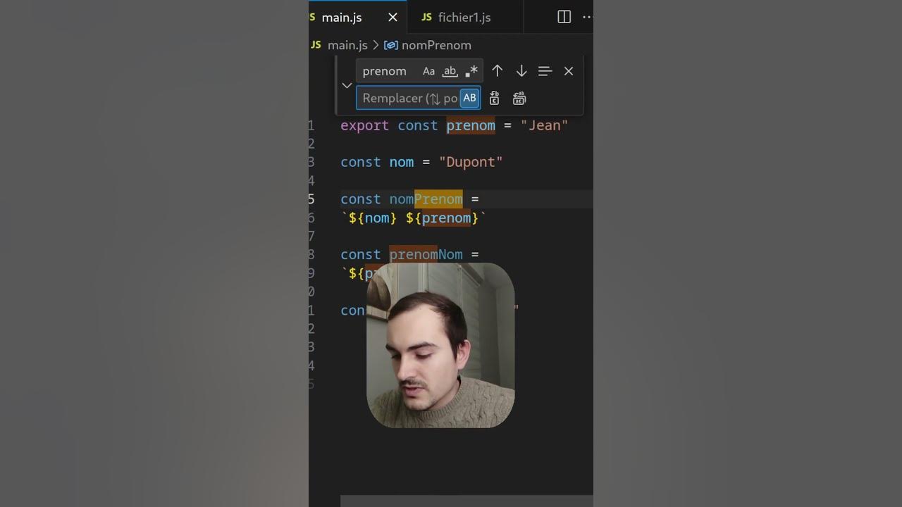 Raccourcis VSCode partie 4: CTRL + H #coding #développement #programming - YouTube