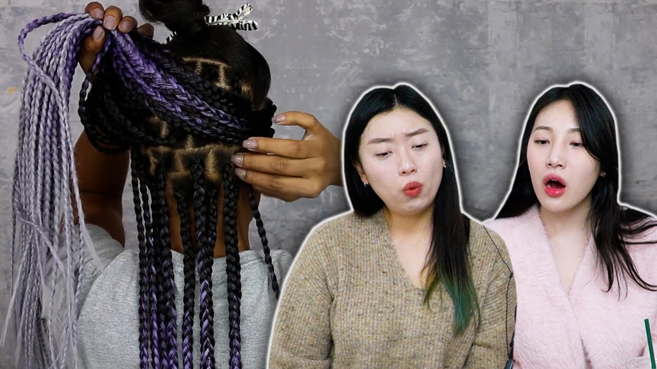 Korean Girls React to 'Box Braid' - YouTube
