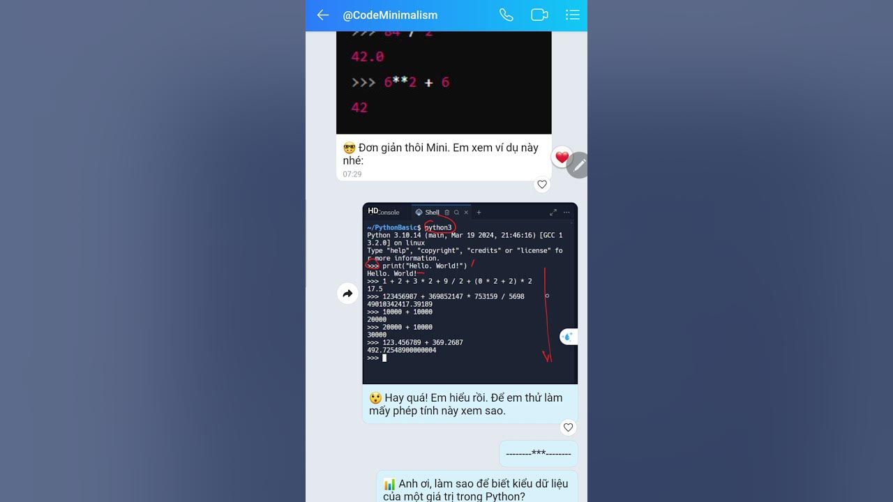 Python | Bài 2: Các toán tử số học #codeminimalism #education #code #dev #laptrinh #tuhoc # ...