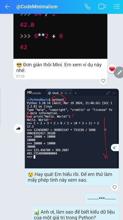 Python | Bài 2: Các toán tử số học #codeminimalism #education #code #dev #laptrinh #tuhoc # ...