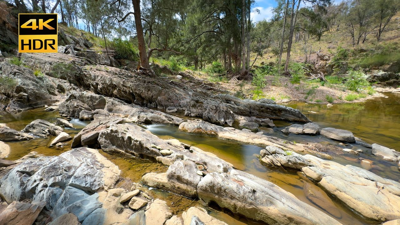 Peaceful water flow on Lewis Ponds Creek | 4K HDR 60fps binaural audio ...
