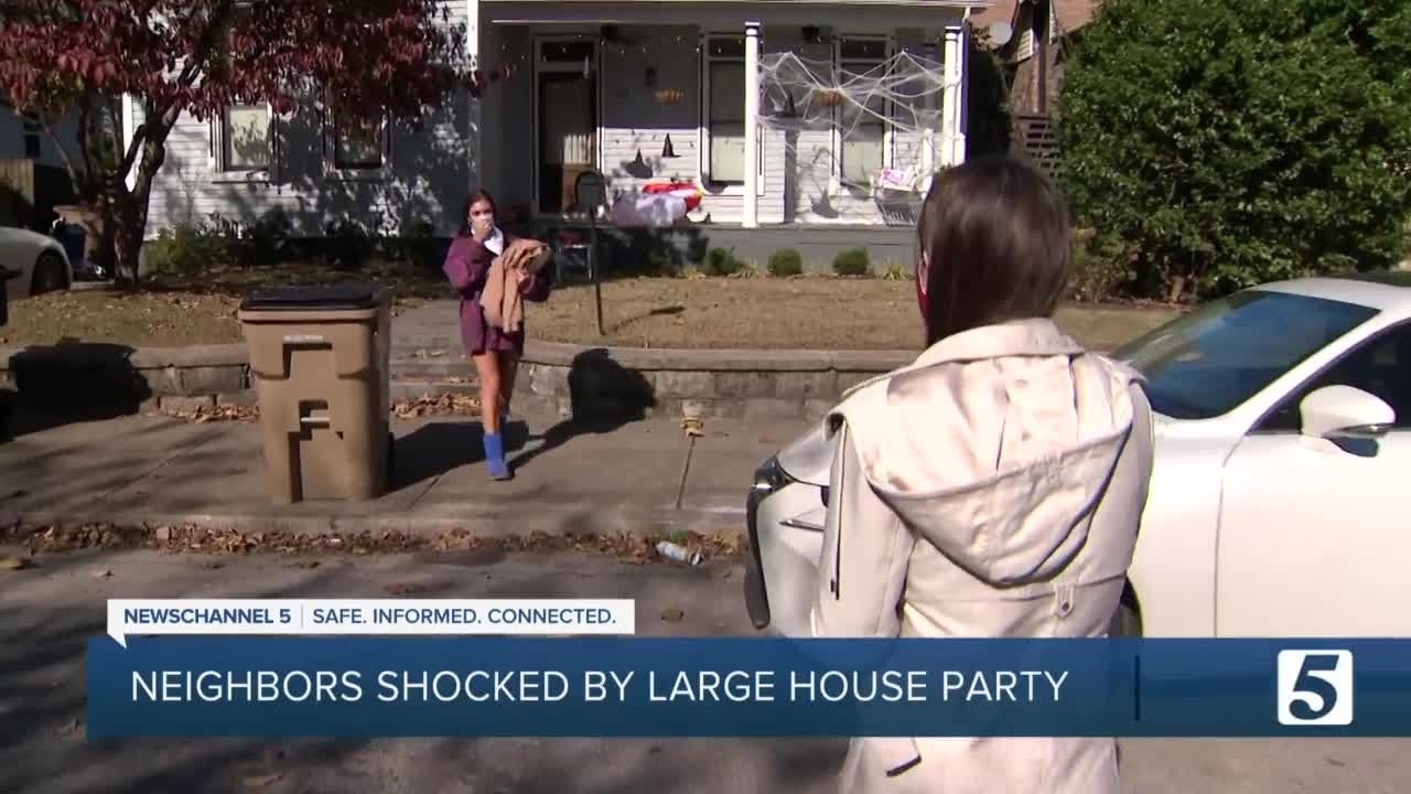 Large Halloween house party busted by police - YouTube