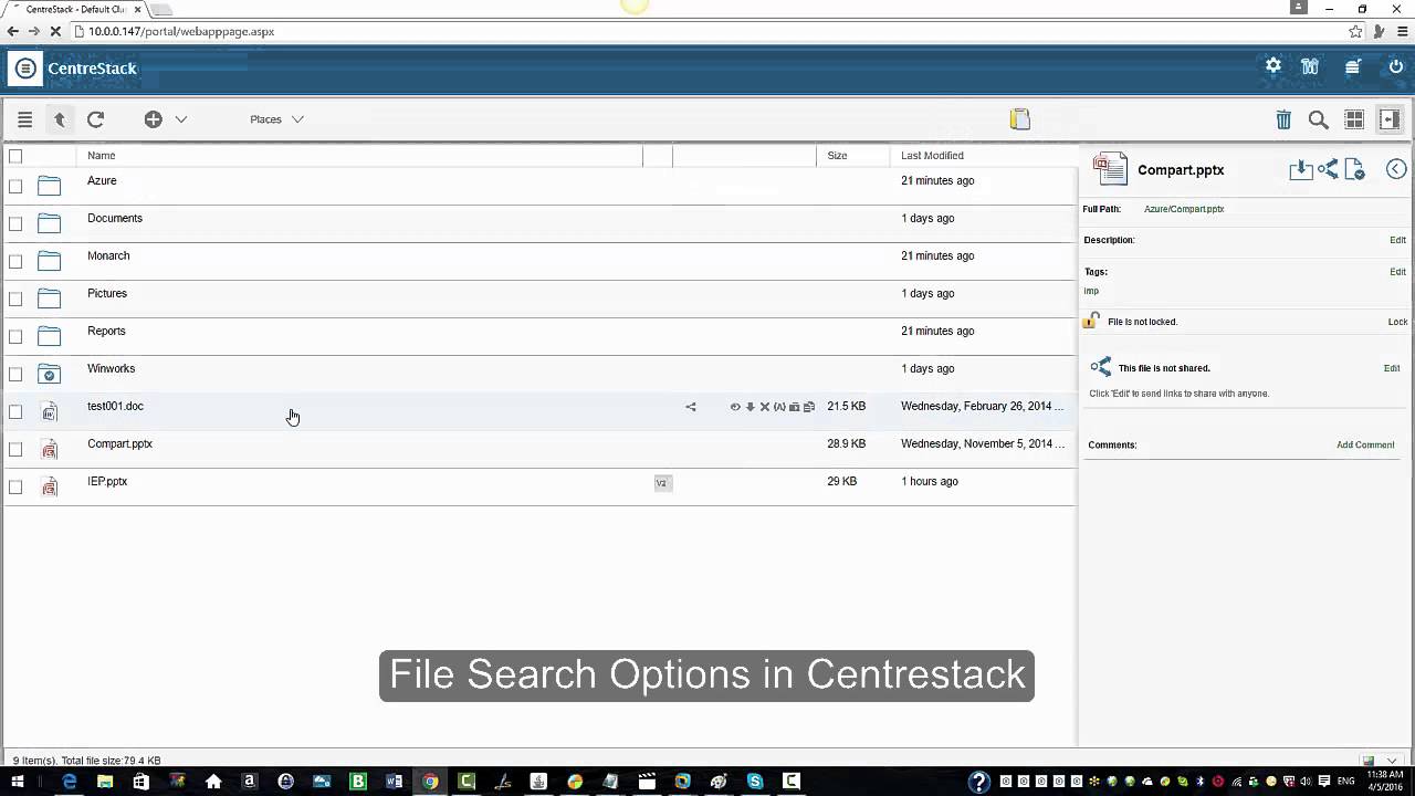 File Search Options in Centrestack - YouTube
