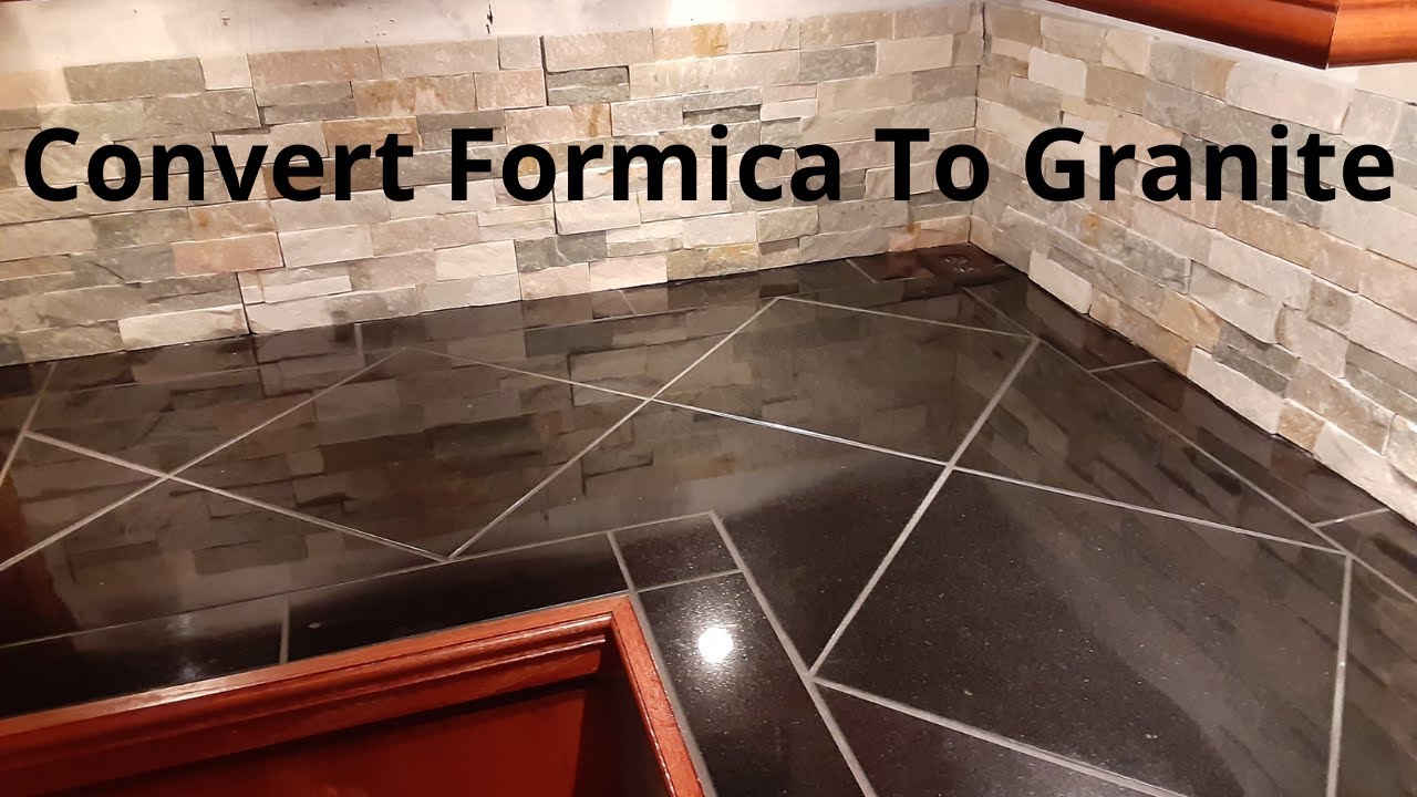 Granite Tile Overlay on Formica Countertop - YouTube