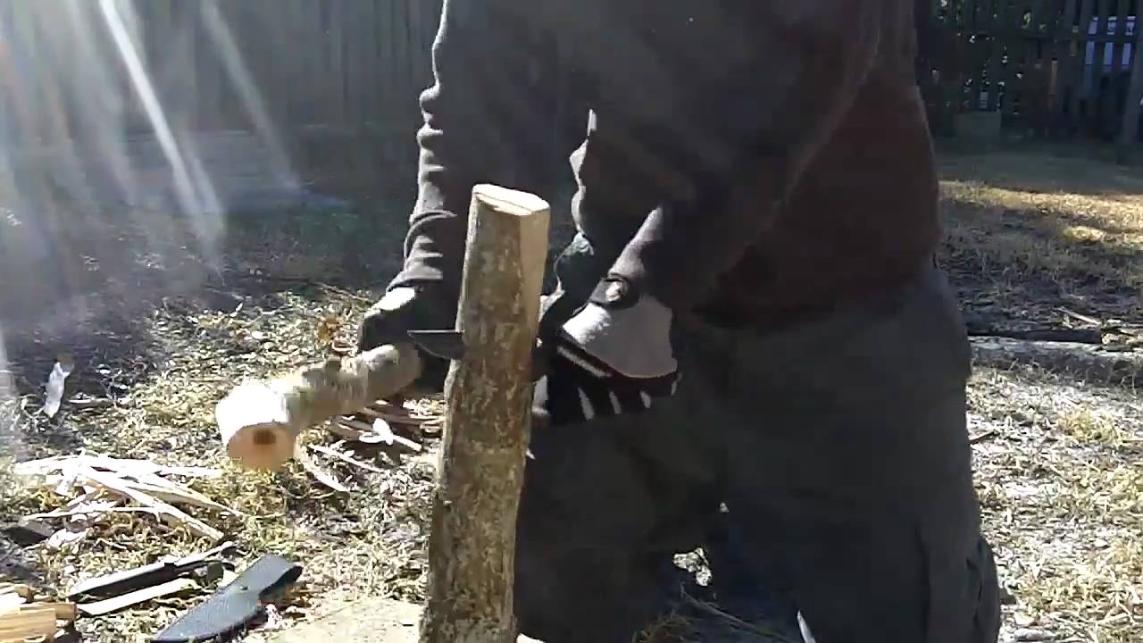 Knife batoning Pt.2 - YouTube