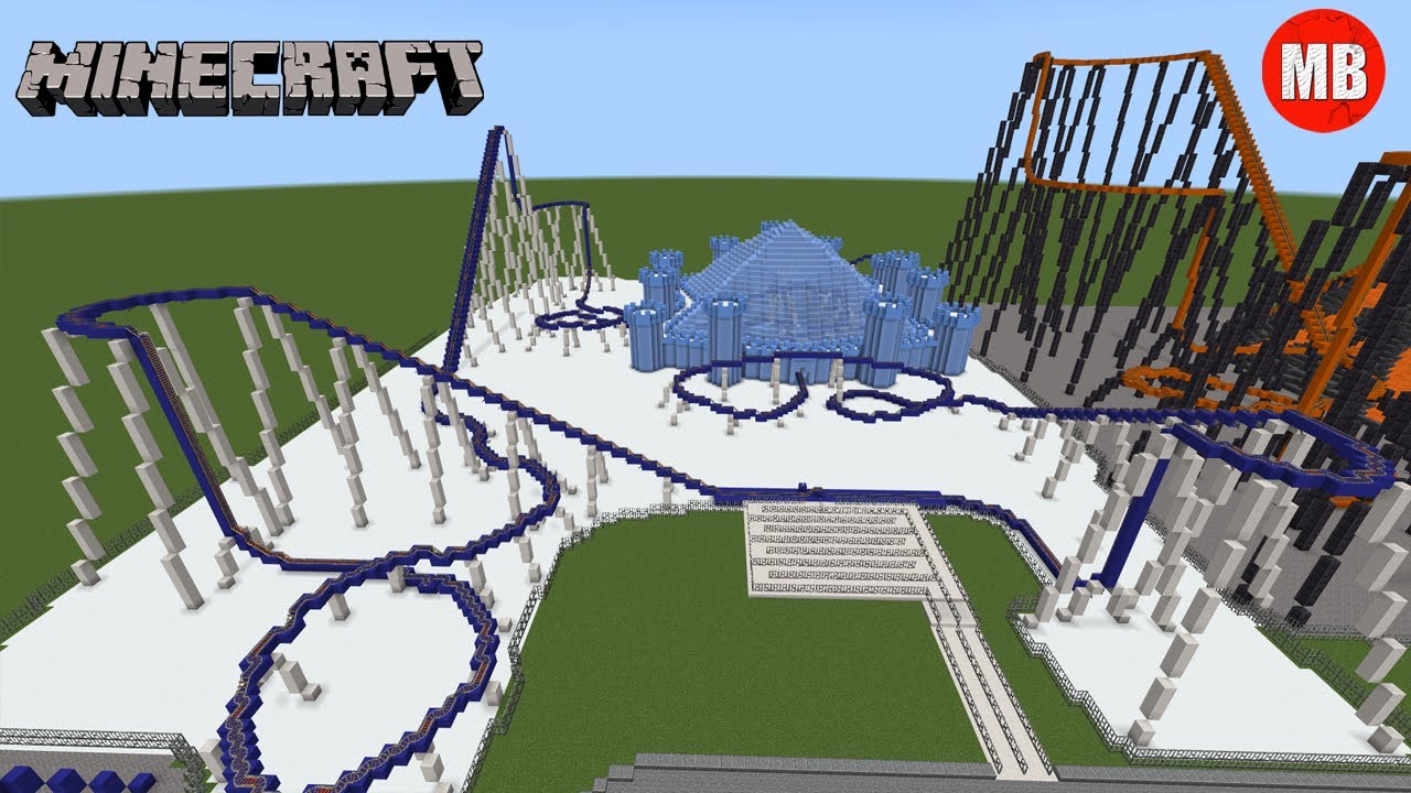 Minecraft Ice Roller Coaster "Frozen Kingdom" | Amusement Park Series | Full Build Tour - YouTube