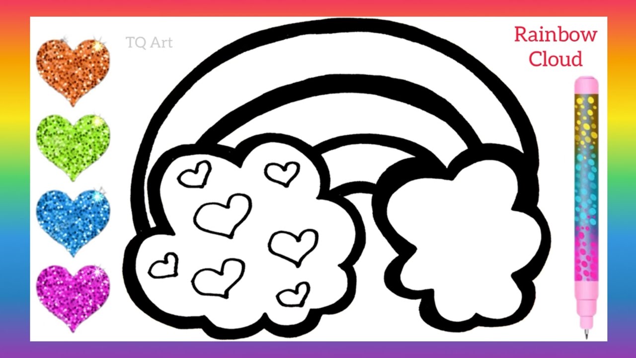How to draw a Rainbow Cloud for children || Rainbow Cloud Drawing ...