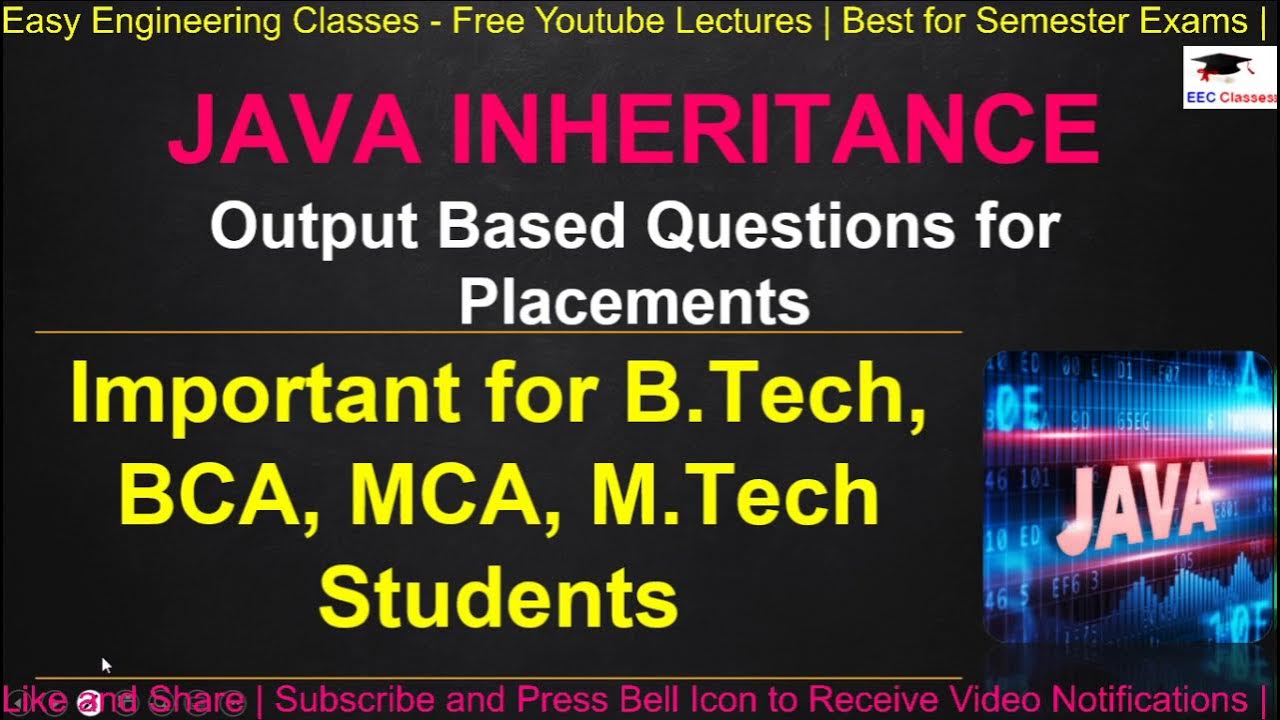 Java INHERITANCE Output Based Questions for Placement Preparation | JAVA Output Based Problem ...