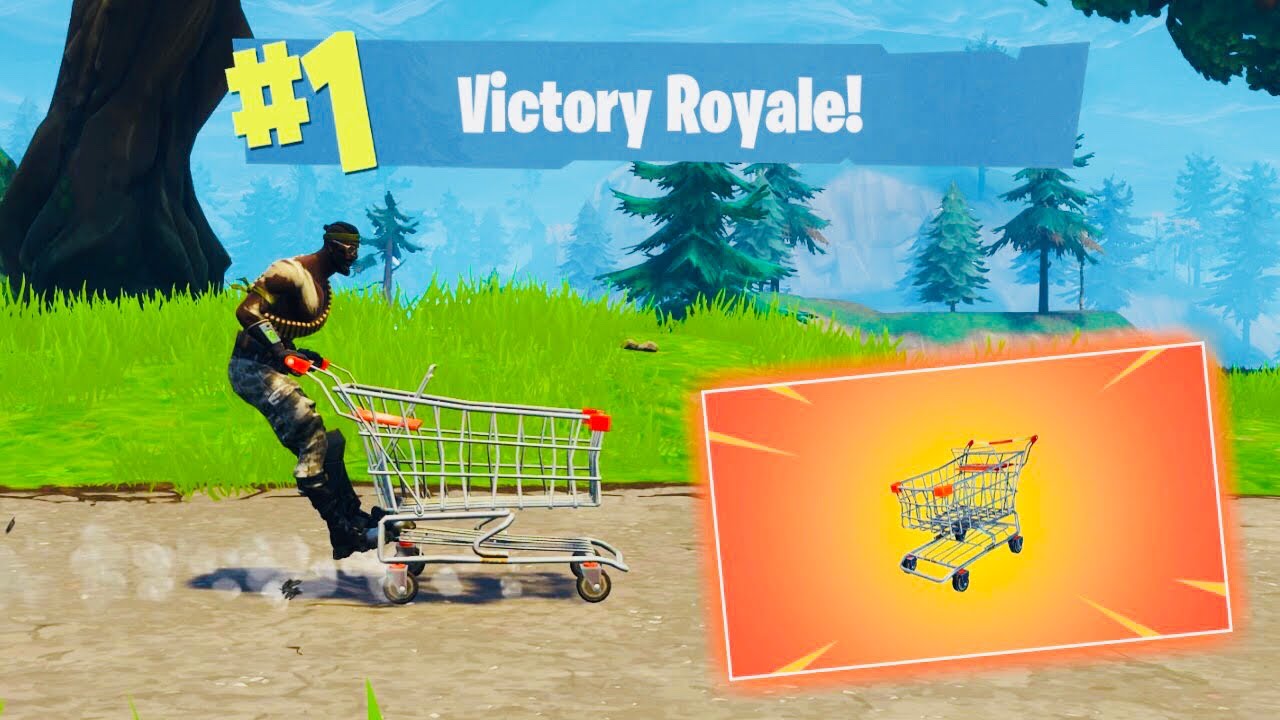 FORTNITE *NEW* SHOPPING CART GAMEPLAY!!! 1ST VEHICLE ADDED INTO ...