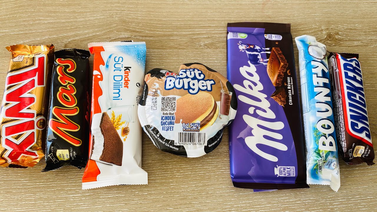 Lot's of Candies opening Burger Chocolate Mixing Candy and Chocolate ...