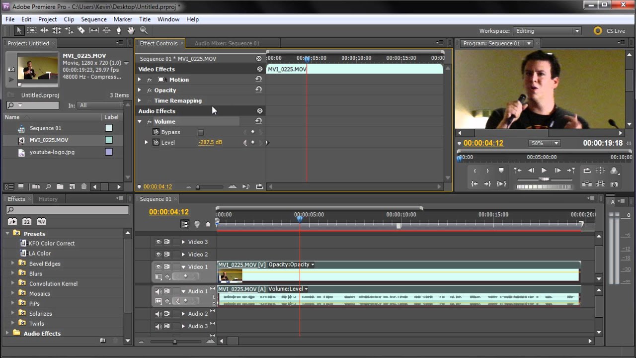 Premiere Tutorial: Adjust Audio (Fades, Voice Overs, Mixing) -HD- - YouTube