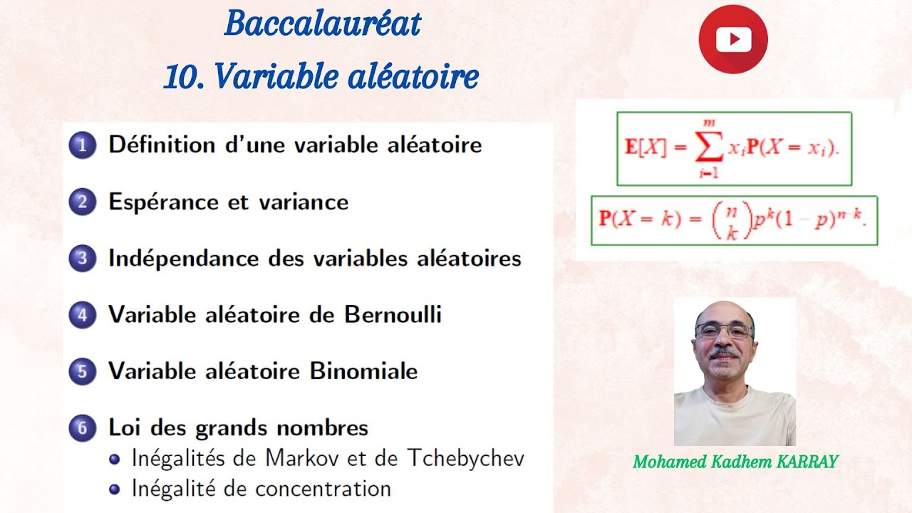 BAC #10 | Variable aléatoire: Cours au Baccalauréat & Terminale et Méthodes Pratiques | PDF ...