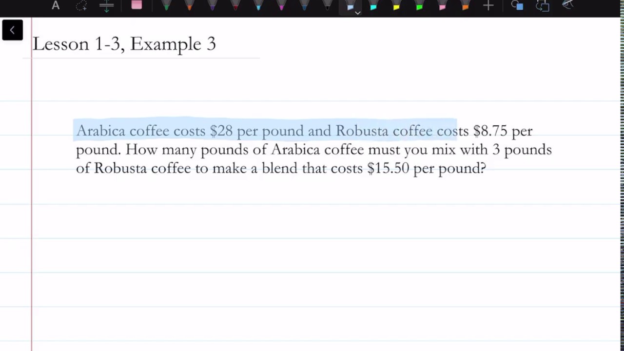 How to Solve Problems Using Linear Equations: Lesson 1-3, Example 3 ...